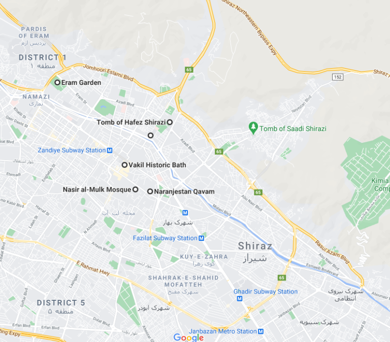 Shiraz Highlights - derak travel agency Shiraz Attractions Daily Tour